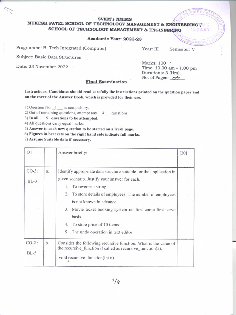 Basic Data Structures Batch 2022 Final0001 WLJNHDBXBM | PDF