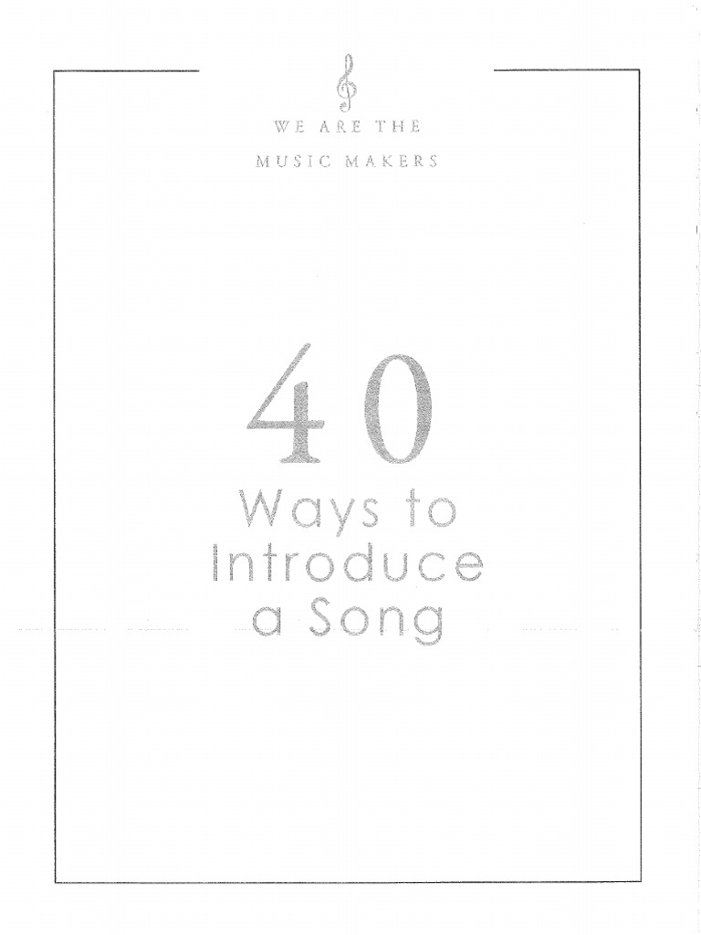 40 Ways to Introduce a Song | PDF 40 Ways to Introduce a Song | PDF