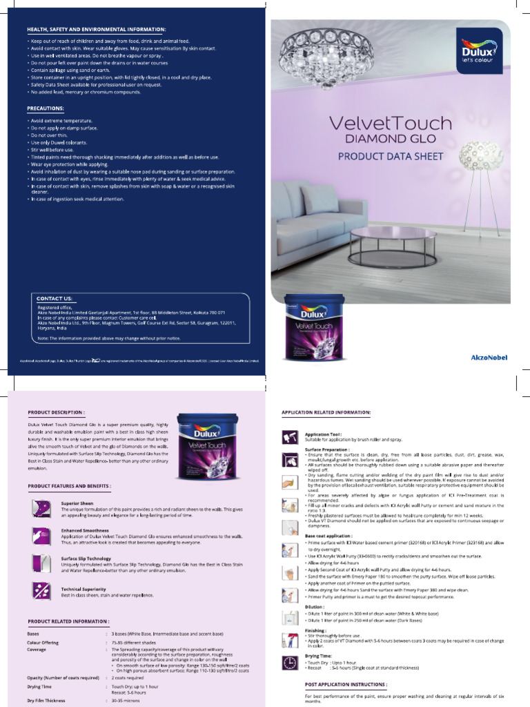 Dulux Ambiance Velvet Touch Paint | PDF