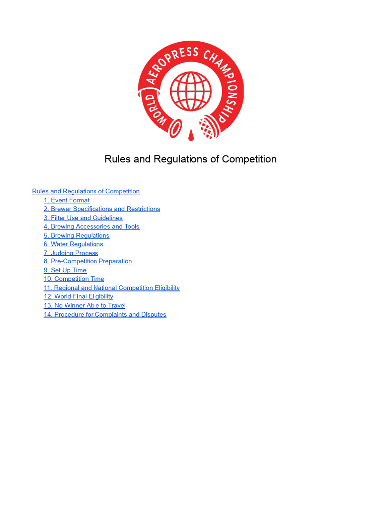 Rules and Regulations of Competition | PDF