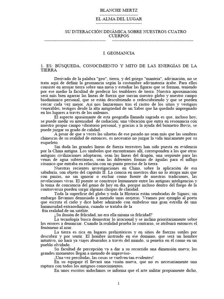 El Alma Del Lugar Blanche Merz | PDF