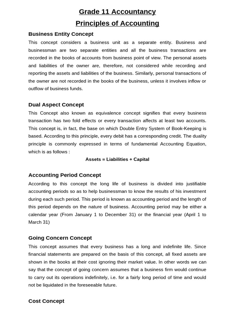 Principles of Accounting (Notes) | PDF | Debits And Credits | Financial ...