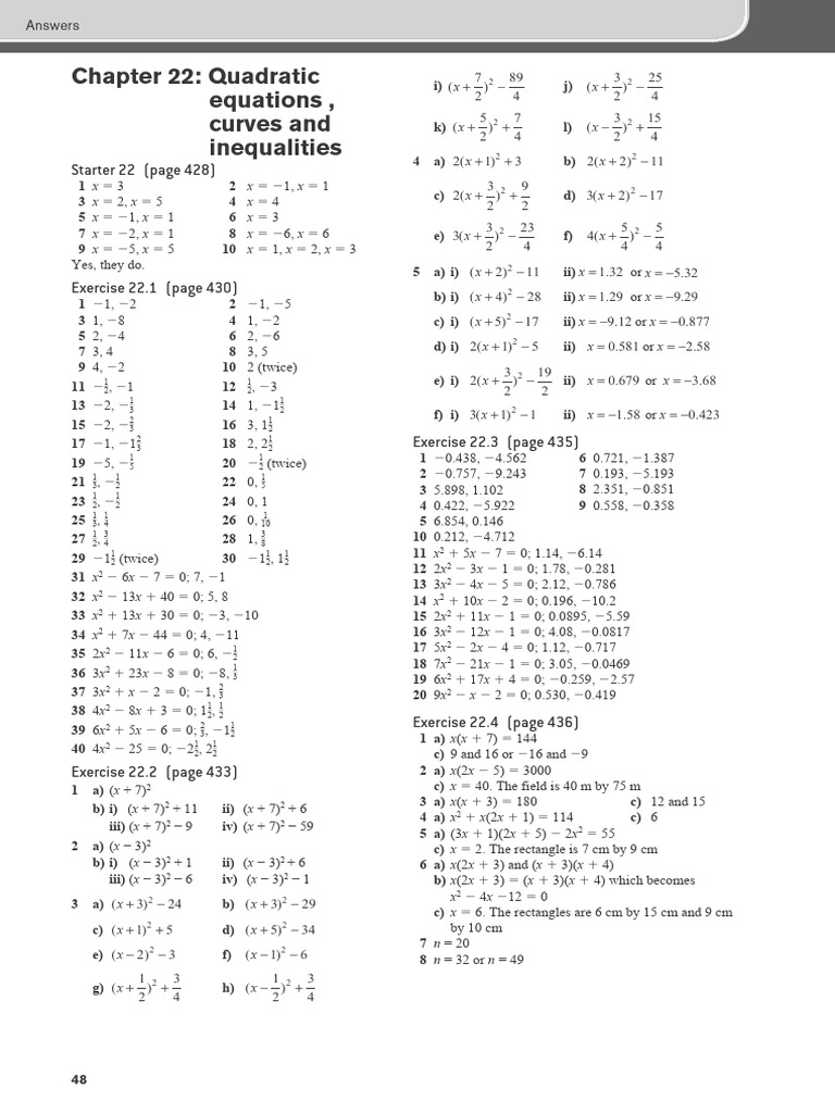 Answers To Chapter 22 | PDF | Ellipse | Analytic Geometry