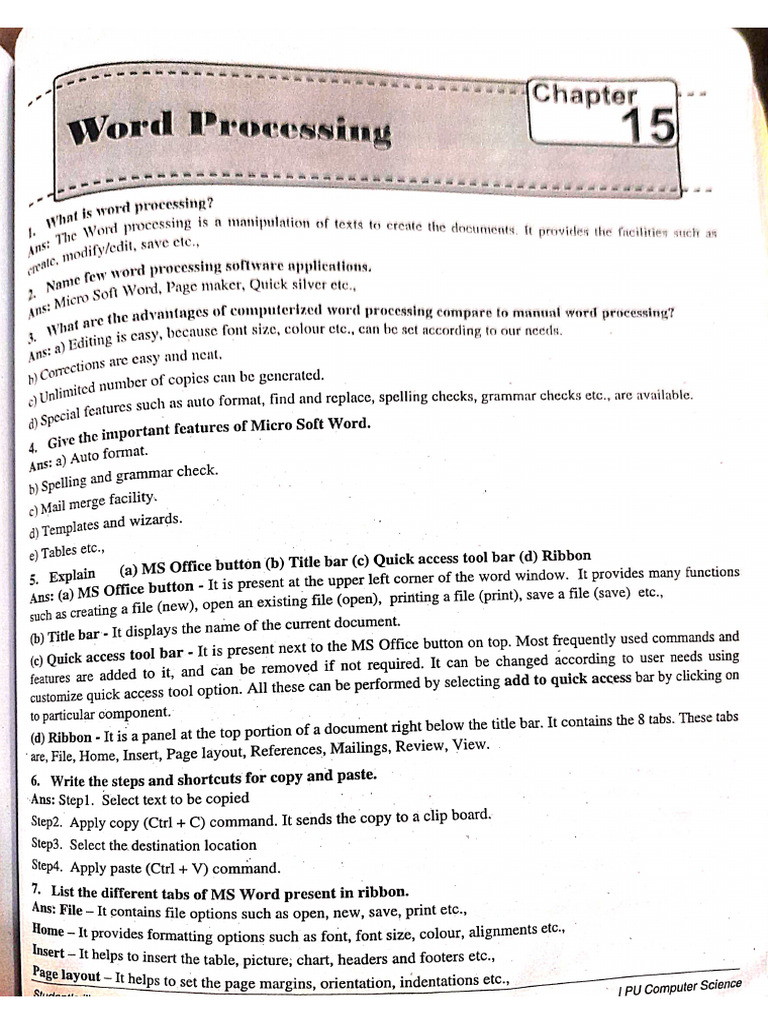 Chapter 15 Word Processing | PDF