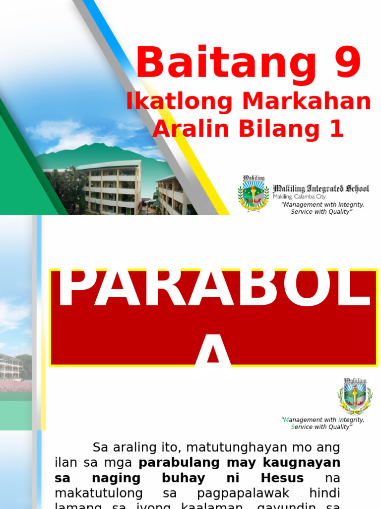 G9-Q3-Aralin 1-Parabula | PDF