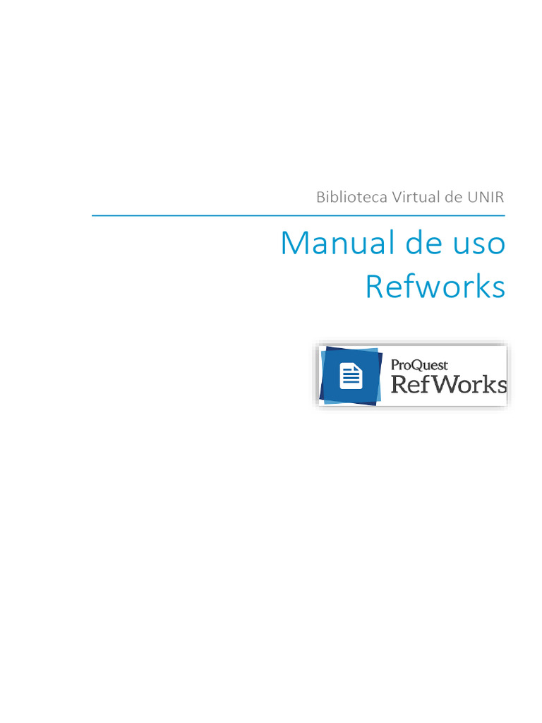 MANUAL USO NUEVO REFWORKS | PDF