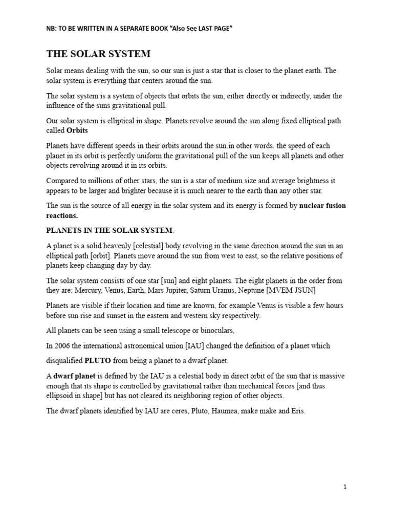 s.3 Space Physics Notes | PDF