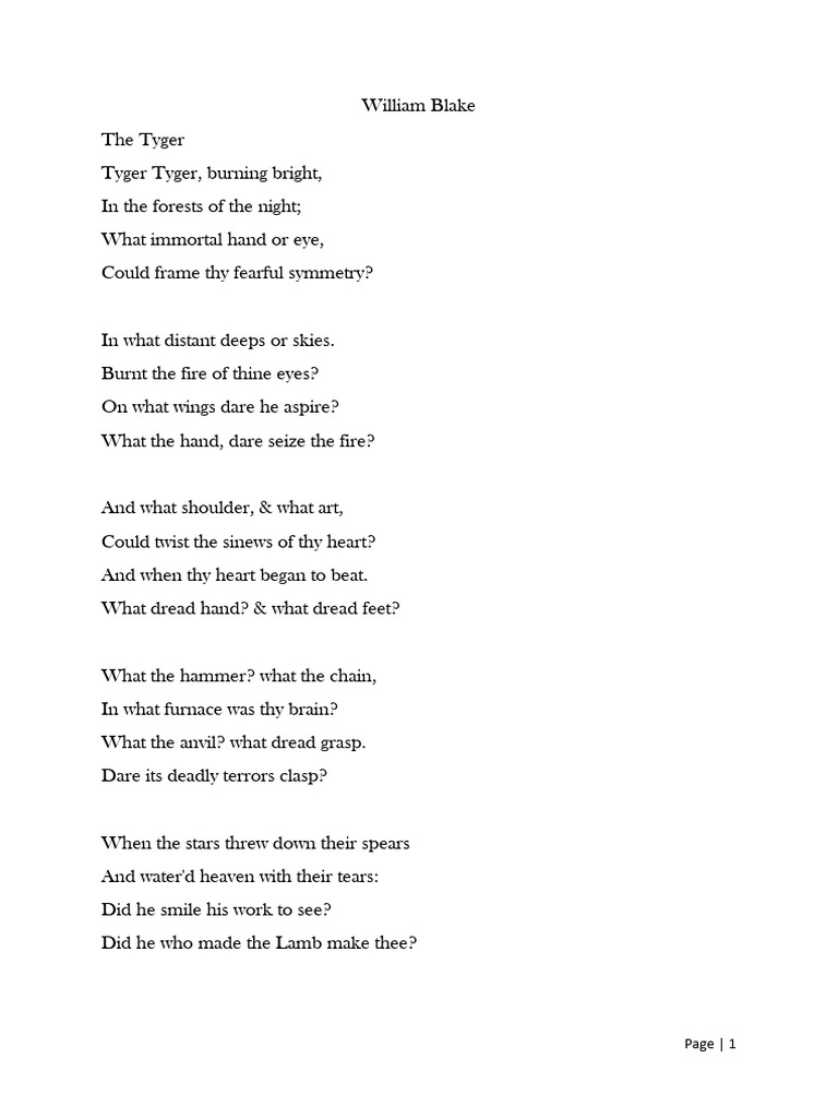 William Blake Poems | PDF