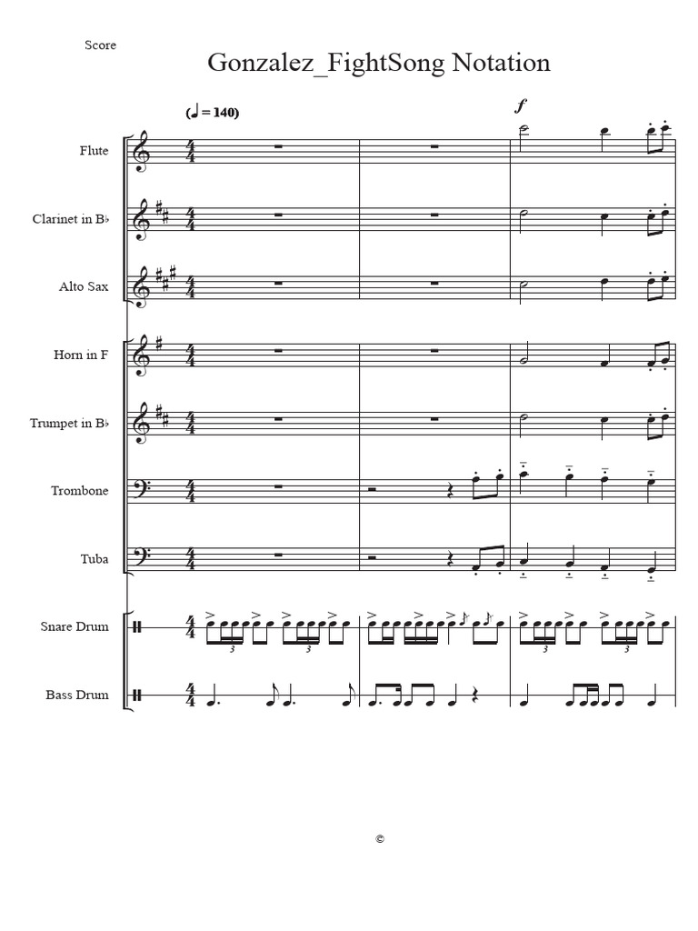 Fight Score Notation Score Pdf