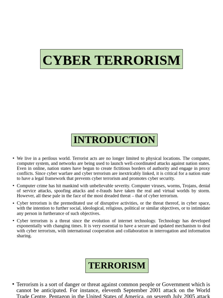 Cyber Terrorism 2 | PDF