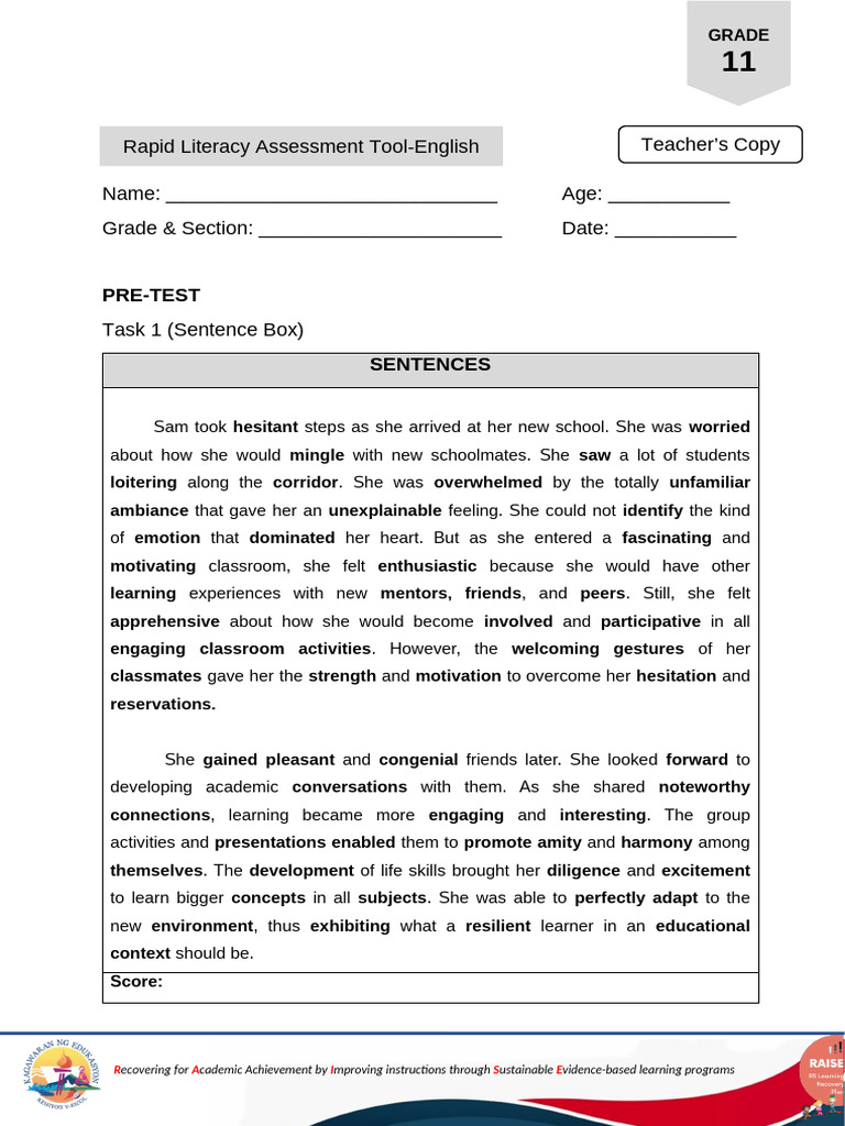 Grade 11 RLA | PDF