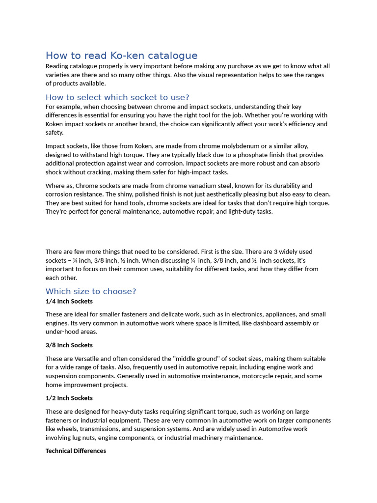 How To Read Koken Catalogue | PDF