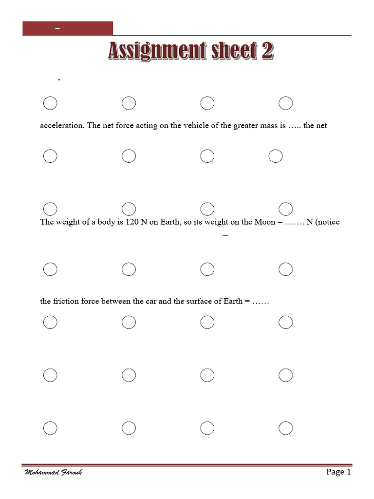 Assignment Sheet 2 - 1st Sec | PDF