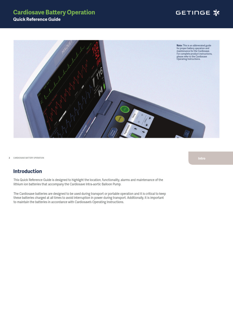 Cardiosave Battery Quick Reference en Global | PDF