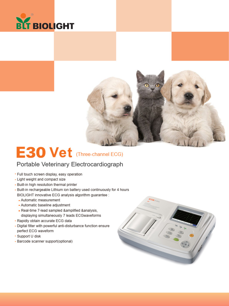 Electrocardiograph Machine E30Vet Biolight | PDF