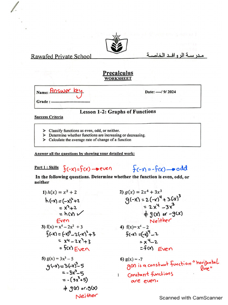 G11 CH1L2 Worksheet AK | PDF