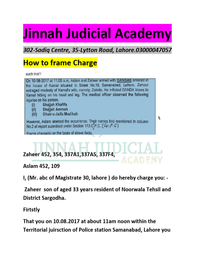 How To Frame Charge | PDF