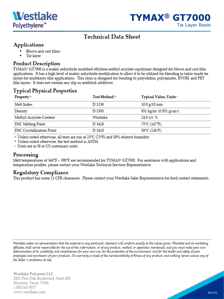Tymax GT7000 Westlake | PDF