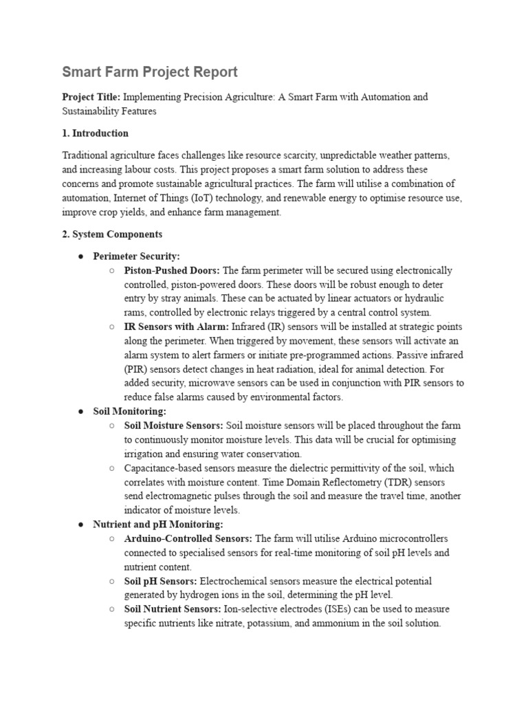 Smart Farm Project Report | PDF
