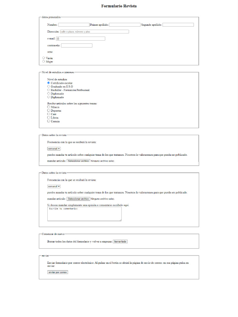 Vista Final Formulario | PDF