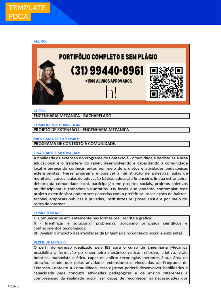 Resolvido-Projeto de Extensão I - Engenharia Mecânica | PDF Resolvido-Projeto de Extensão I - Engenharia Mecânica | PDF
