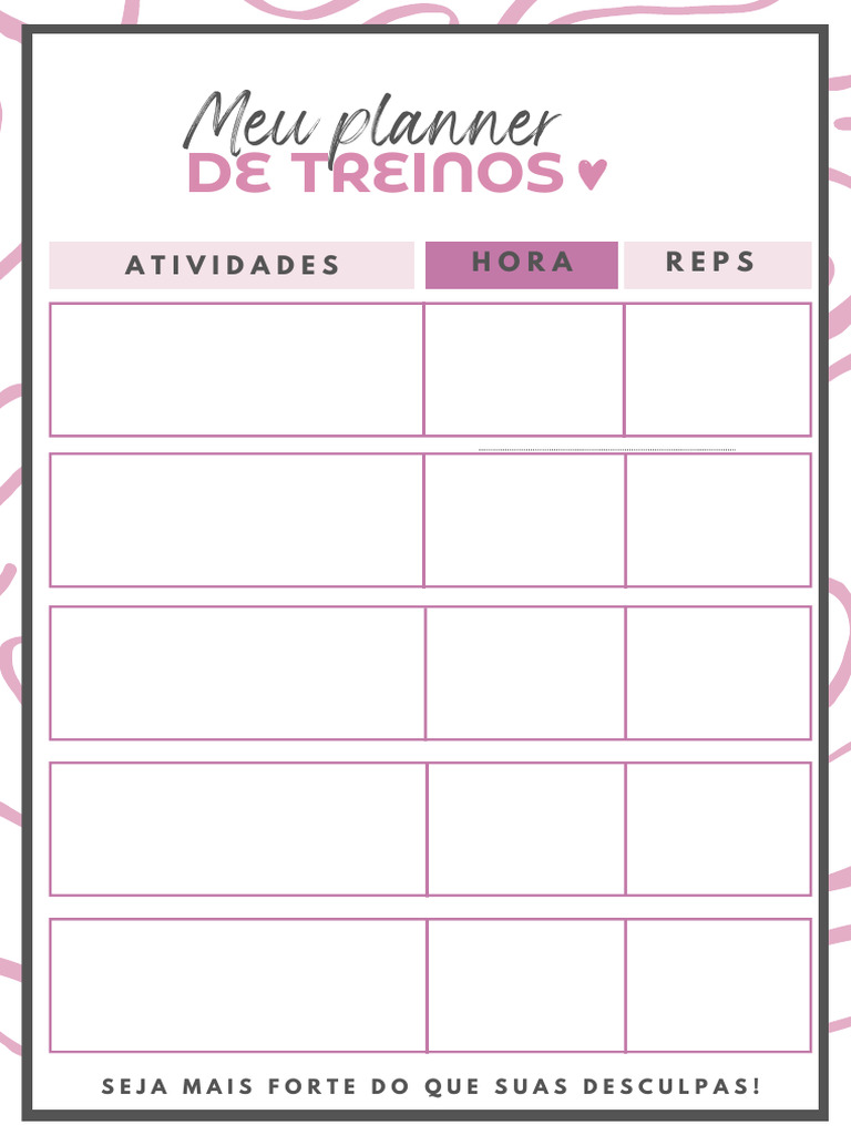 Planner+de+Treinos+ +vers o+Para+Impressao | PDF