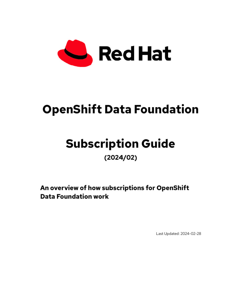 Openshift Data Foundation Subscription Guide 3 | PDF