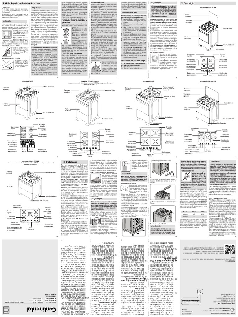MANUAL FOGAO Eletrolux | PDF