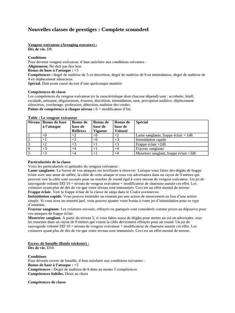 D&D 3.5 - Complete Scoundrel - CDP | PDF