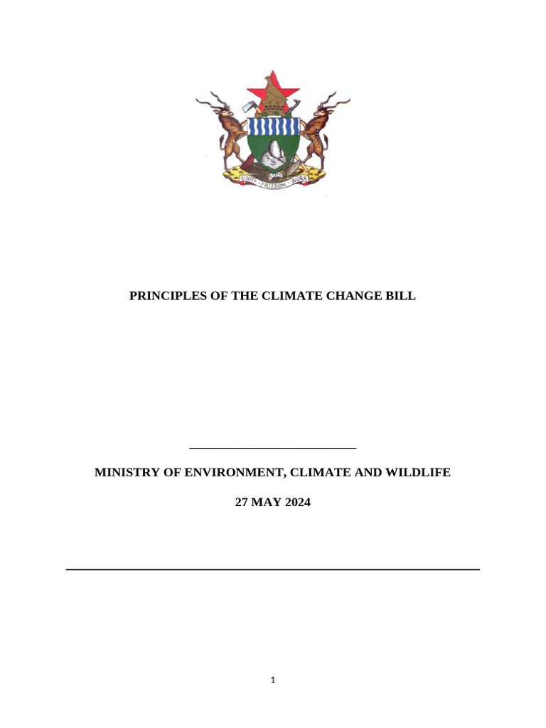 CLIMATE CHANGE BILL Presentation-PRINCIPLES | PDF