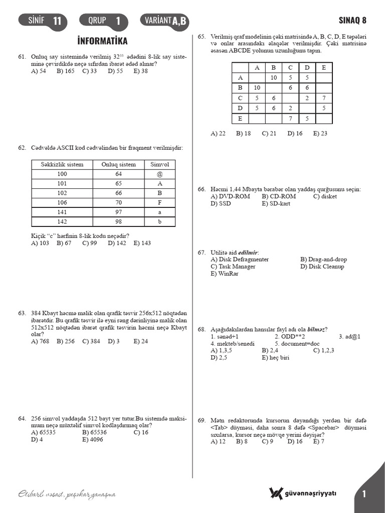 İnformatika AZ 11 | PDF