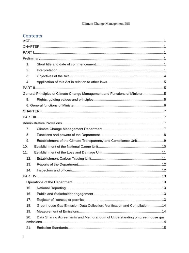 DRAFT Climate Change Bill Review 24 | PDF