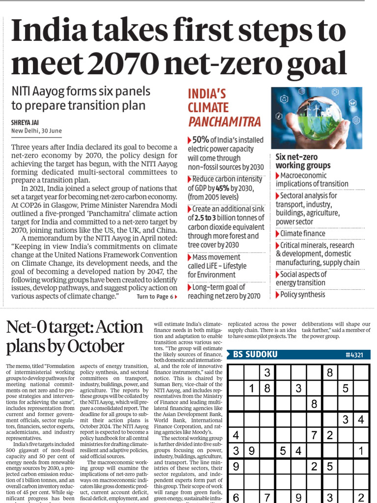Steps To Meet 2070 Net Zero Goal | PDF