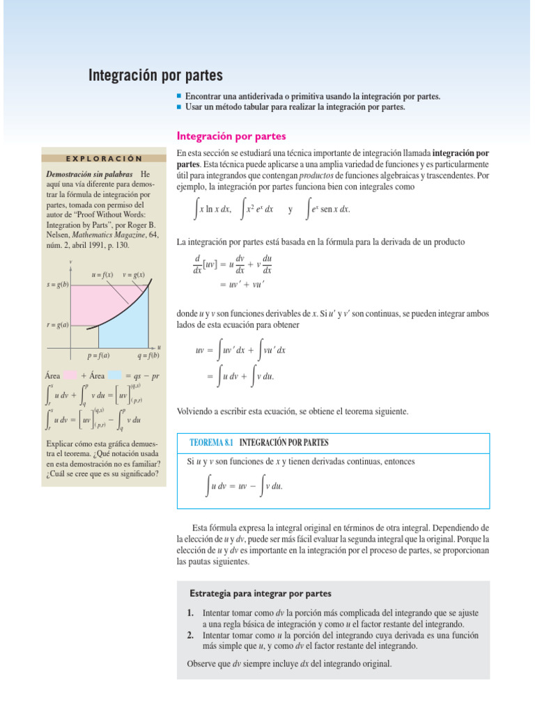 Integración Por Partes | PDF