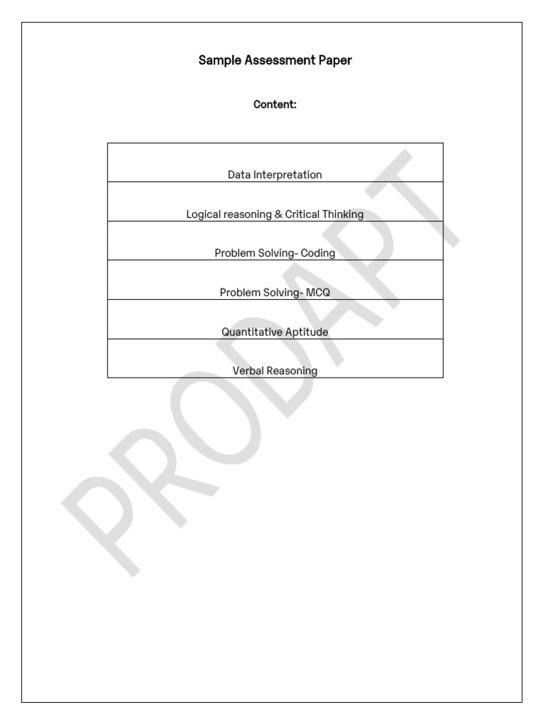 Sample Campus Assessment Paper-Prodapt | PDF