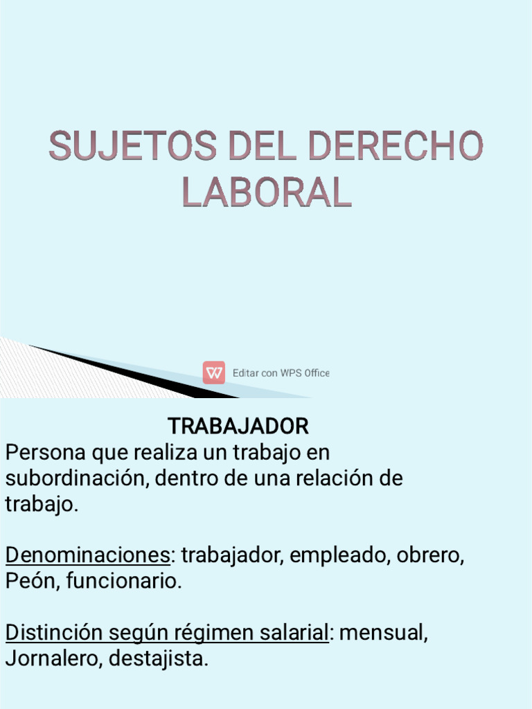 Sujetos Del Derecho Laboral | PDF