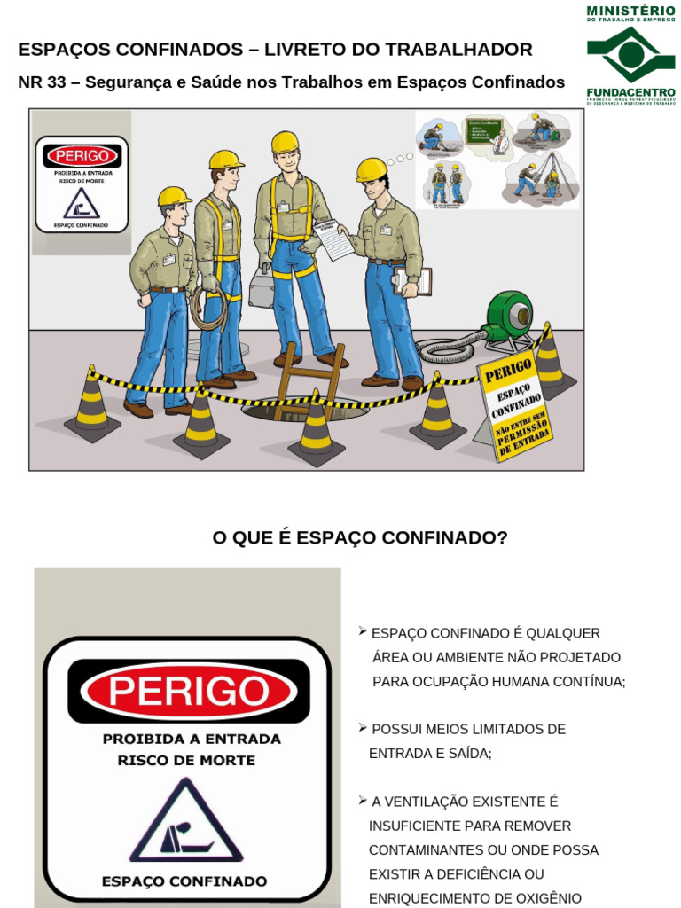 EspacosConfinadosLivretoTrabalhador NR33 | PDF