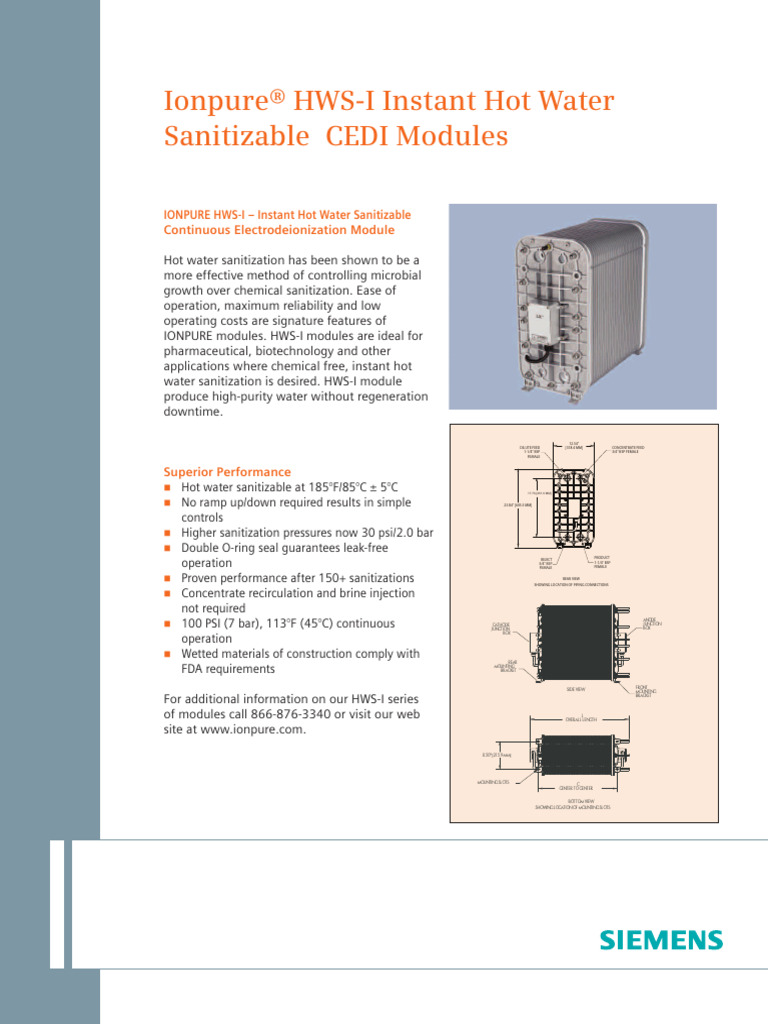 Ionpure CEDI LX-HI Medium Flow Modules | PDF