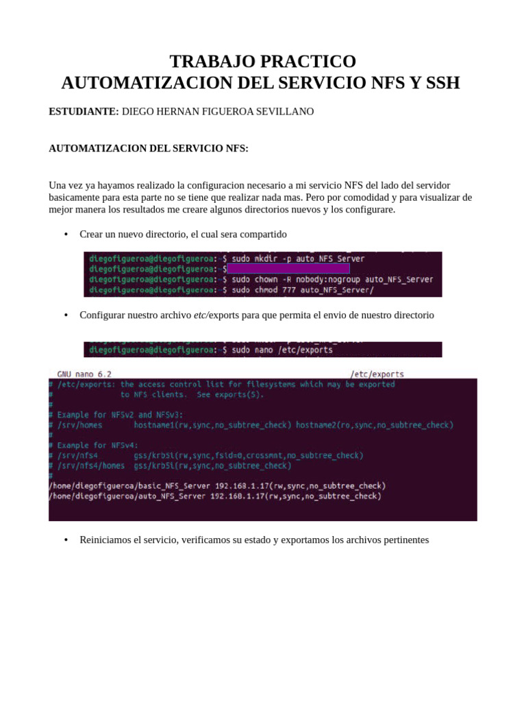 Practica Auto SSH NFS | PDF