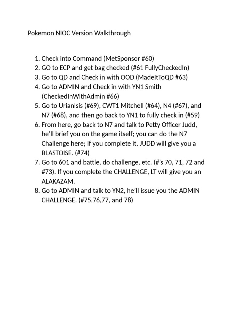 Pokemon NIOC Version | PDF