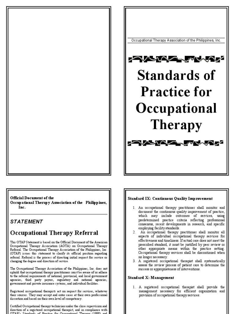 Otap Revised | Occupational Therapy | Psychotherapy