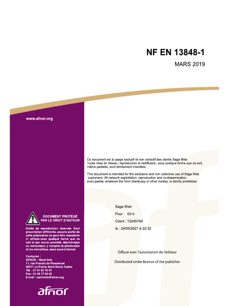 NF en 13848-1 | PDF