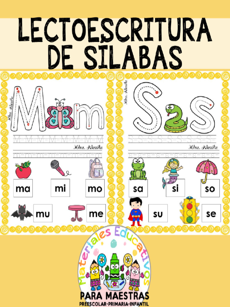 Cuaderno Lectoescritura de Sílabas Por Materiales Educativos Maestras | PDF