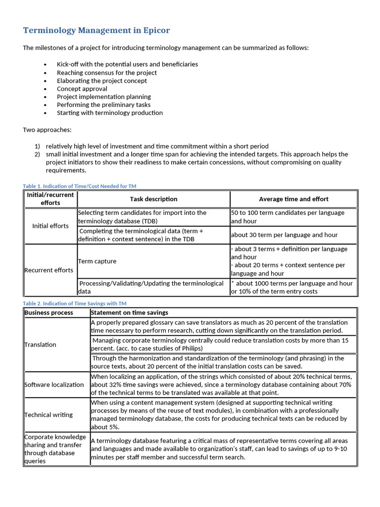 Terminology Management in Epicor | PDF