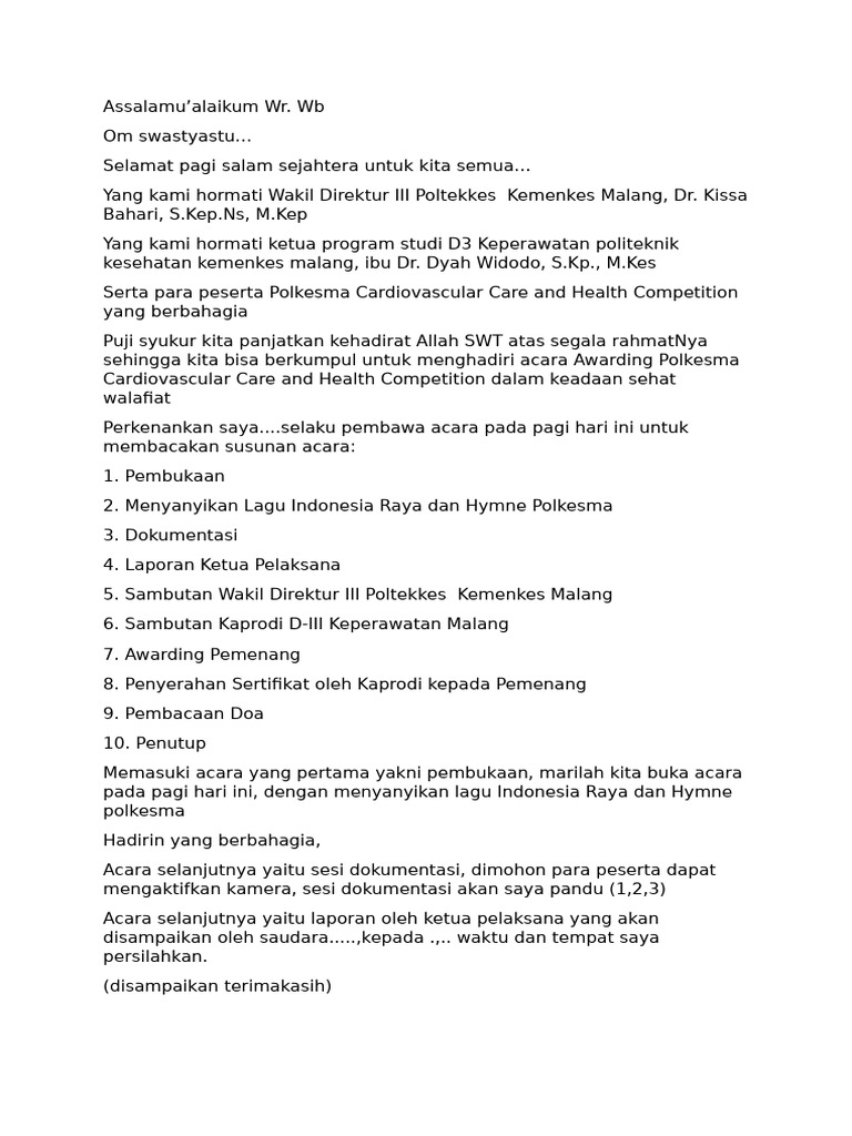 Teks MC Awarding | PDF