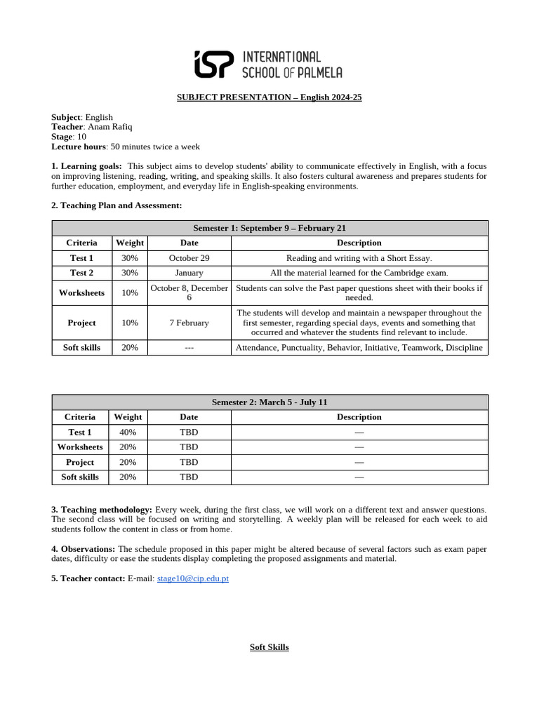 Subject Presentation | PDF
