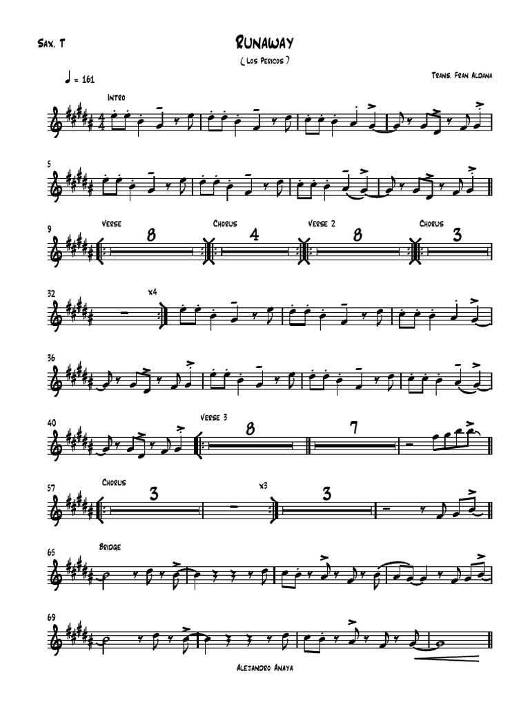 Runaway - Sax. T | PDF