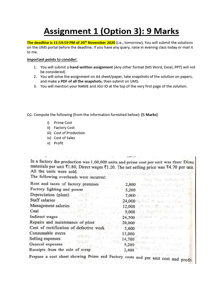 Assignment 1 (9 Marks) | PDF