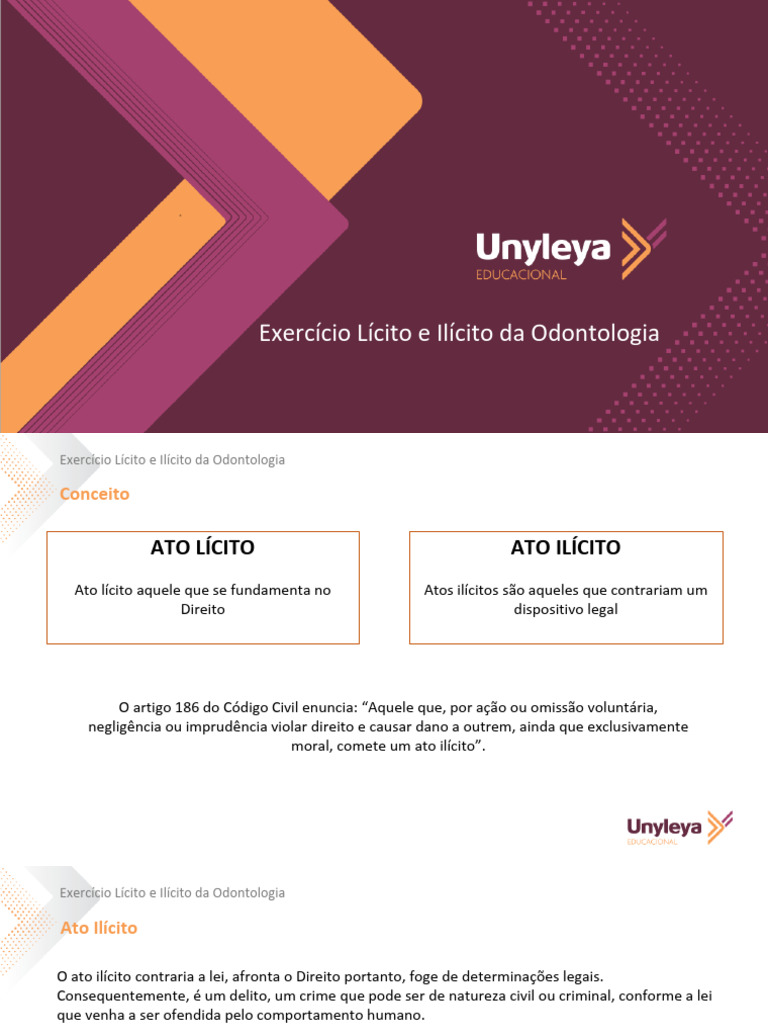 1.6 Exercício Lícito e Ilícito Da Odontolofia | PDF