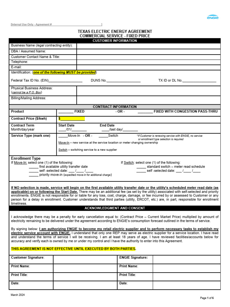 TX - Congestion Pass Through Matrix Contract | PDF | Credit Card ...